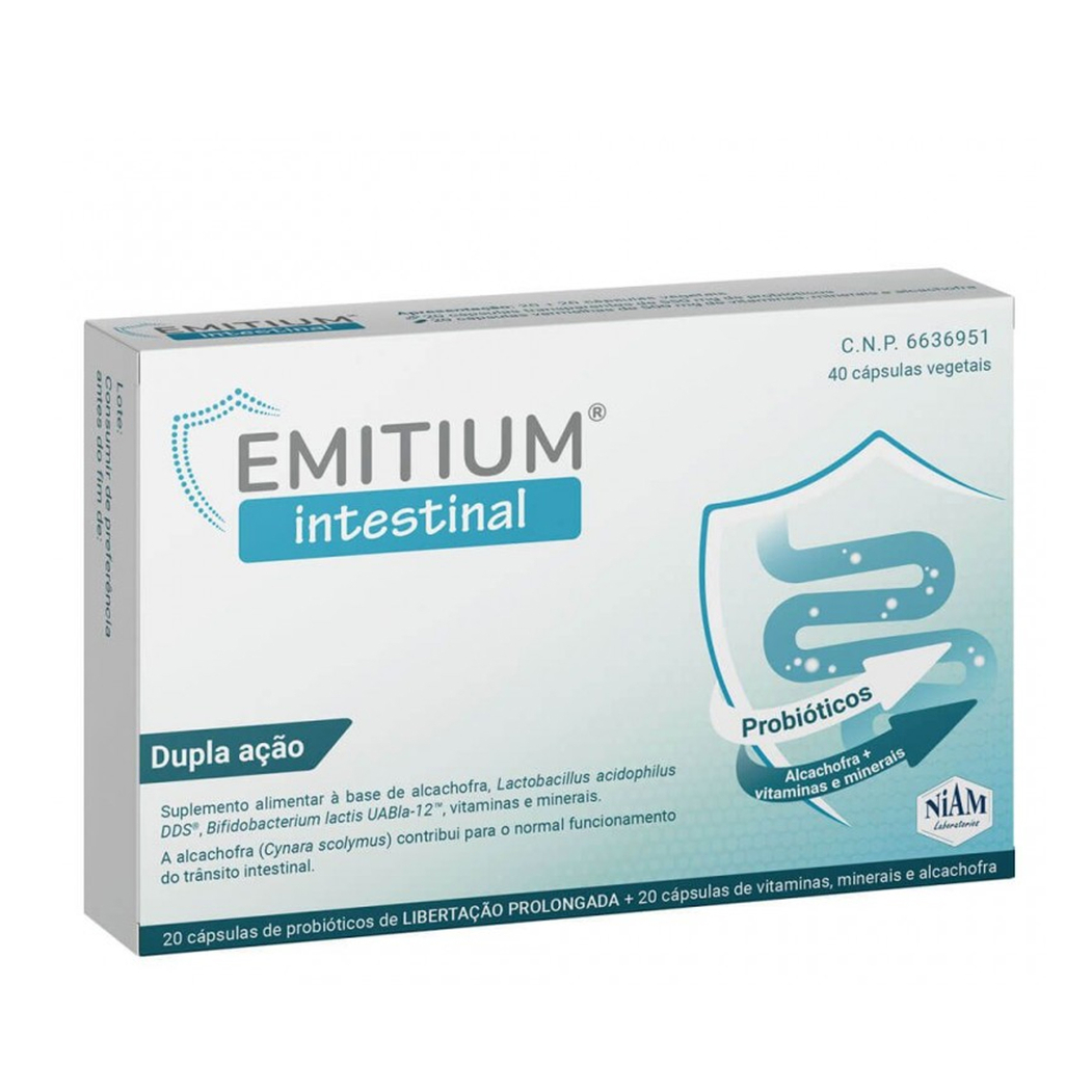 Emitium Intestinal Dupla Ação 40 Cápsulas | Enetural.com